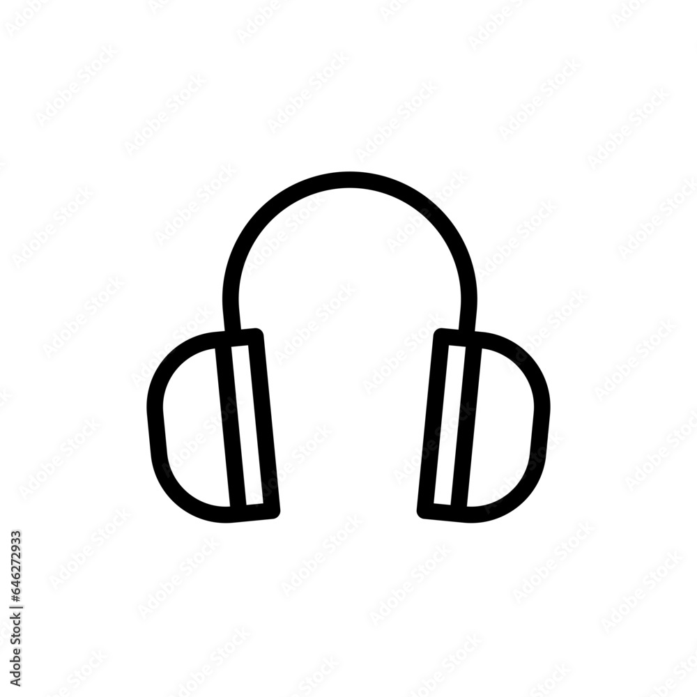 Ear protection safety icon with black outline style. safety, protection ...