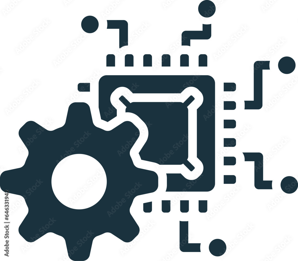 Mechatronics icon. Monochrome simple sign from engineering collection ...