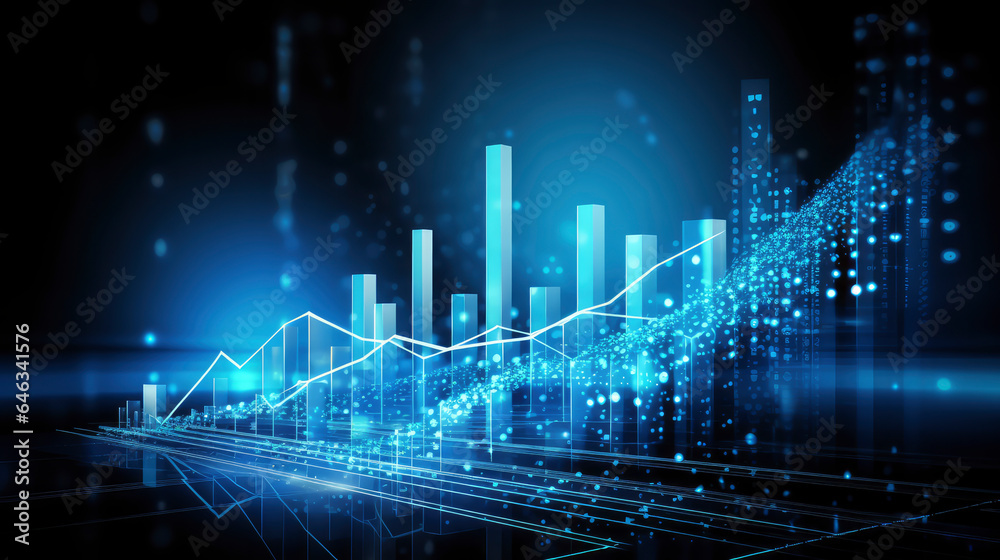 A business candlestick banner graph chart of stock market investment ...