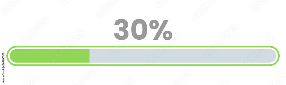 30% Loading. 30% progress bar Infographics vector, 30 Percentage ready ...