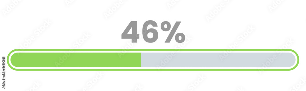 46% Loading. 46% progress bar Infographics vector, 46 Percentage ready ...