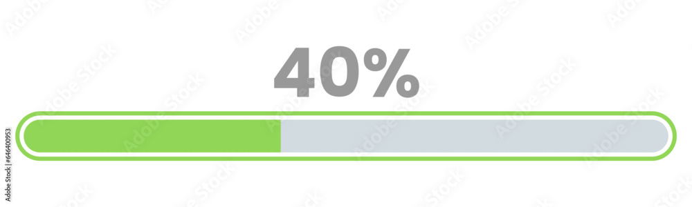 40% Loading. 40% progress bar Infographics vector, 40 Percentage ready ...