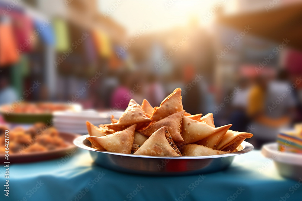 Indian snacks vegetable Samosas a spicy blend of vegetables wrapped in ...