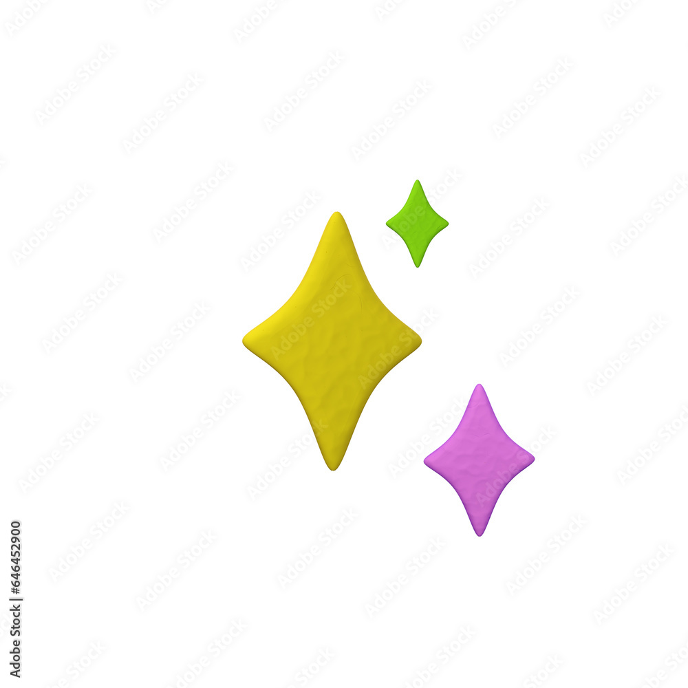 3d illustration. cartoon sparkle icon, Modern trendy design in ...