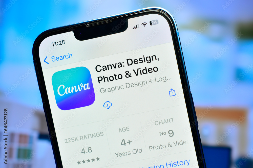 A smartphone displaying the Canva app interface.Canva is user-friendly ...