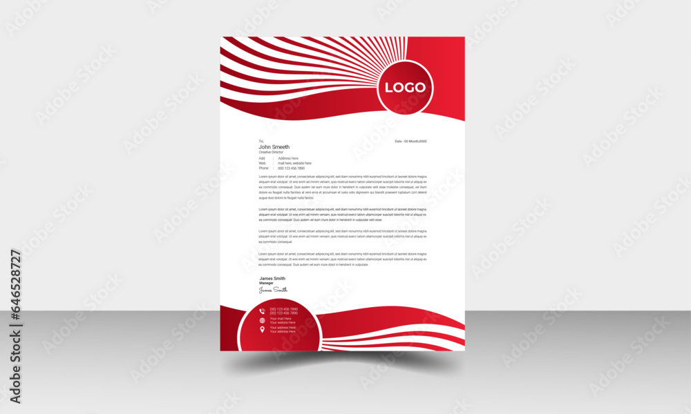 Abstract Corporate professional letterhead template design for business ...