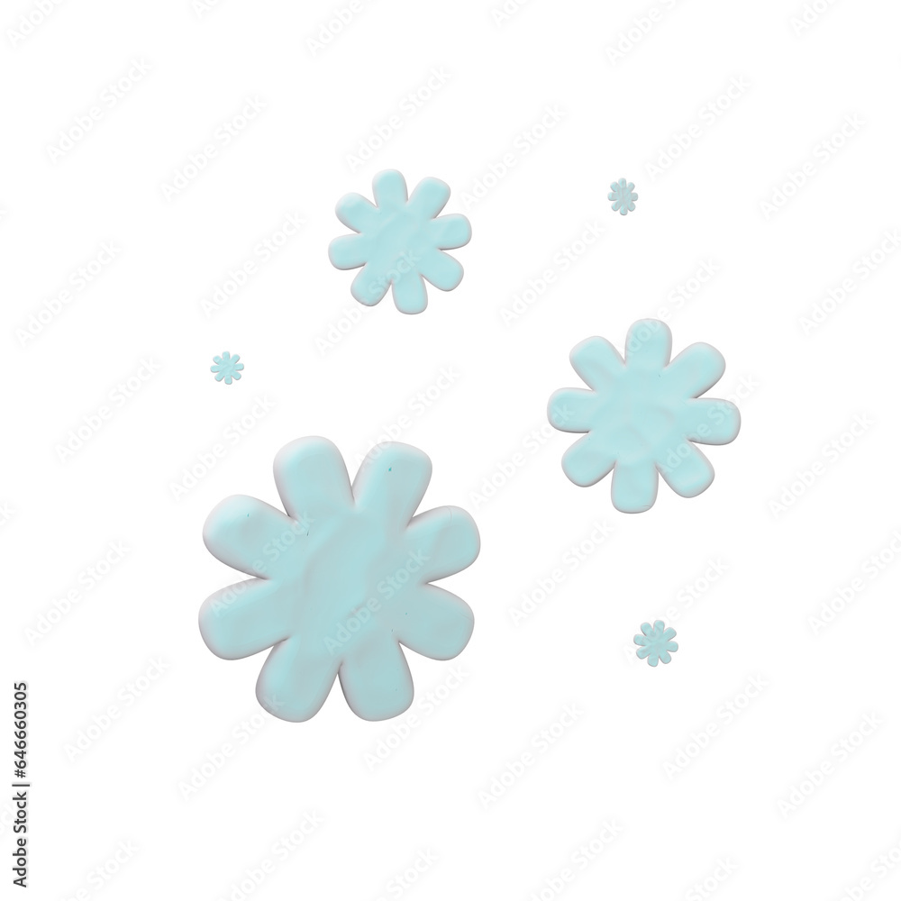 3d illustration. cartoon snow icon, Modern trendy design in plasticine ...