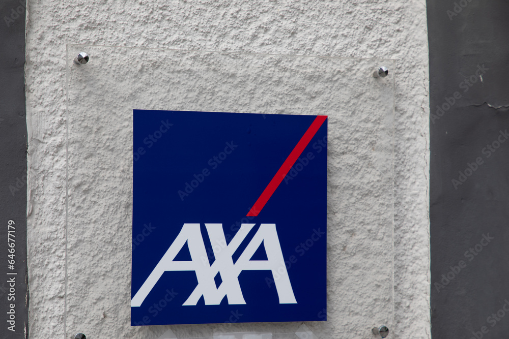 Stock-Foto „axa logo text and brand french agency sign of Bank and ...