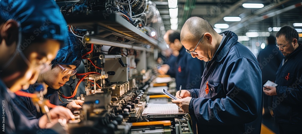 manufacturing process in a Chinese modern factory, including assembly ...