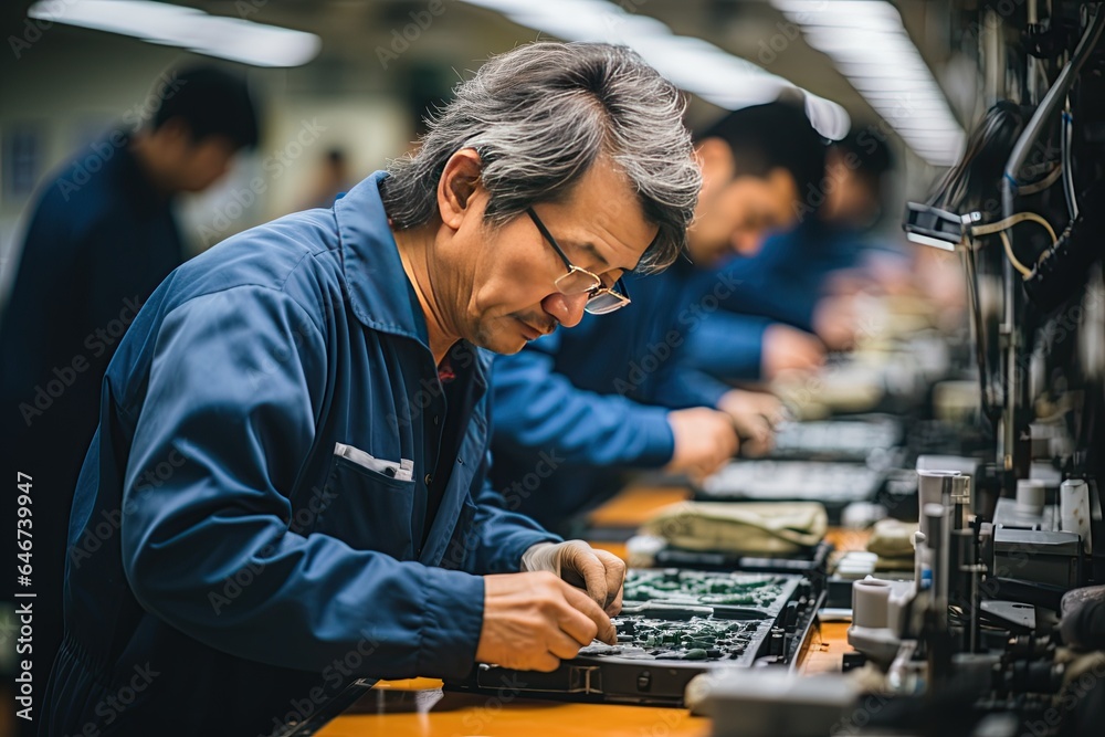 manufacturing process in a Chinese modern factory, including assembly ...