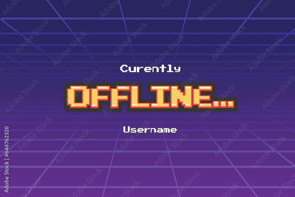 8 bit pixel art background for offline stream twitch modern. Stock ...