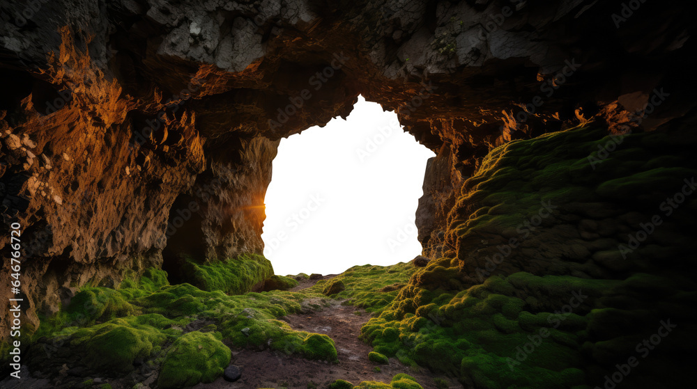 fantasy stone cave entrance. transparent PNG file. Hollow cavity grotto ...