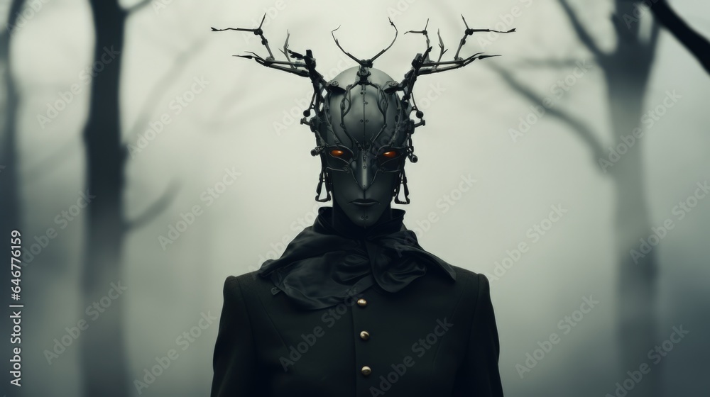 Skinwalker mimic with strange grey skin and wearing pitch black ...