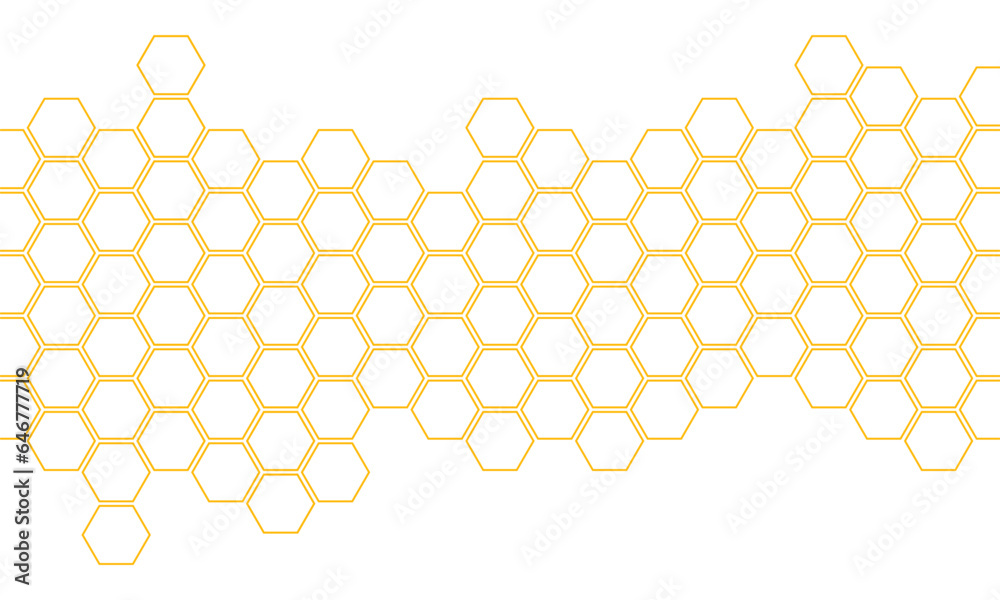 Abstract yellow hexagon border pattern geometric creative background ...