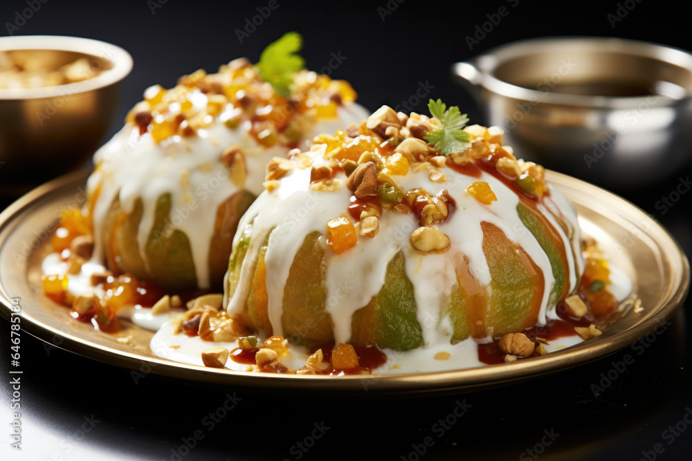 Raj Kachori - popular Indian chaat Stock Photo | Adobe Stock