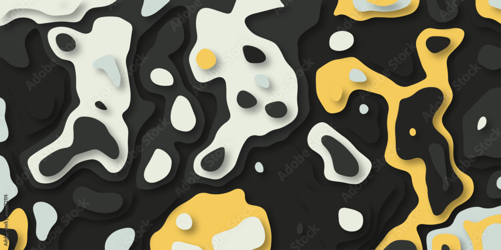 Paper cut 3d render topography abstract ,beautiful color palette colors ...