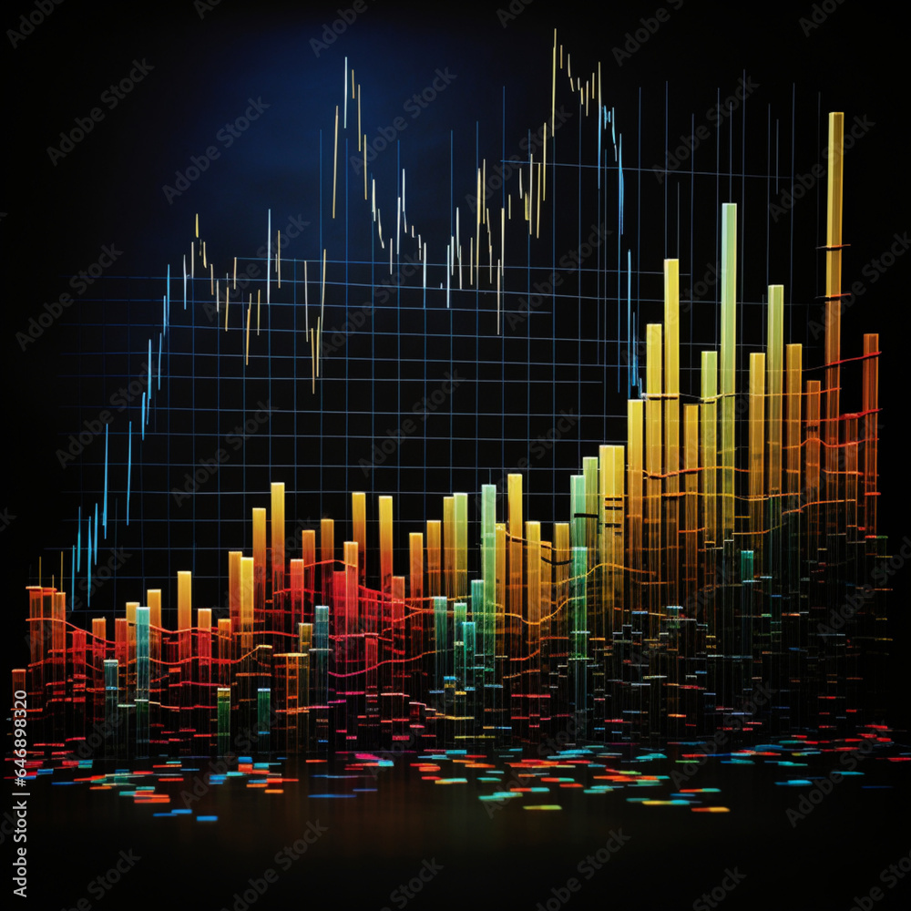 Fondo con detalle de grafico de inversion o valores de lineas y barras ...