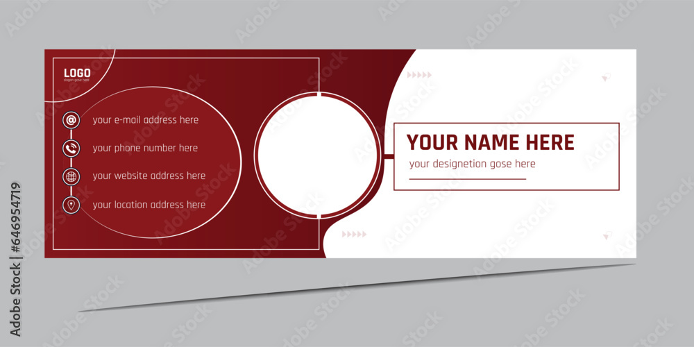 modern digital email signature electronic mail design mail social ...