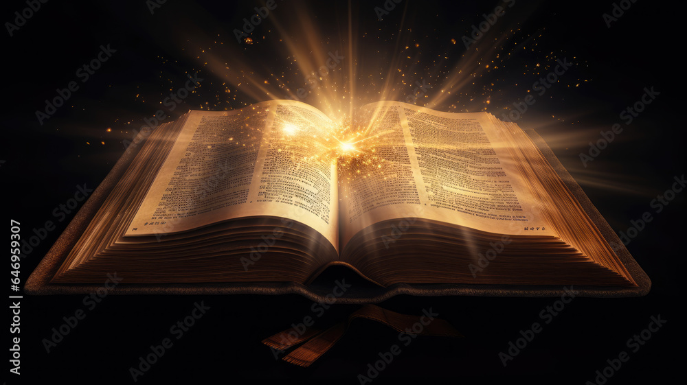 AI Generated 8K Open Bible Book Image Representing the Wisdom and ...