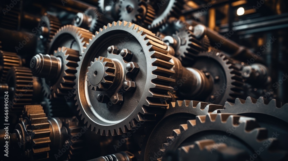 Machinery gears and cogs in a coal mine Stock Photo | Adobe Stock