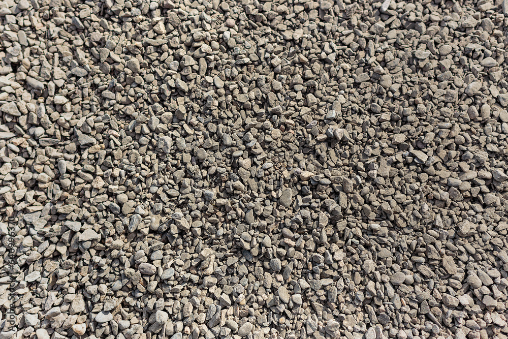 Detailed texture of dry granite gravel aggregate, construction ...