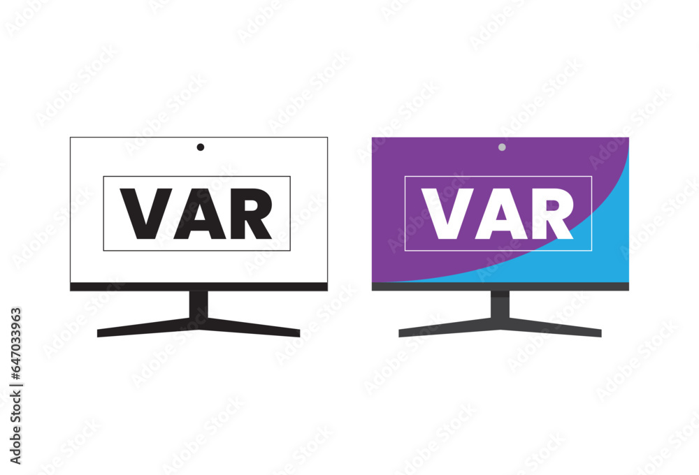 video assistant referee, The vector graphic illustration depicts the ...