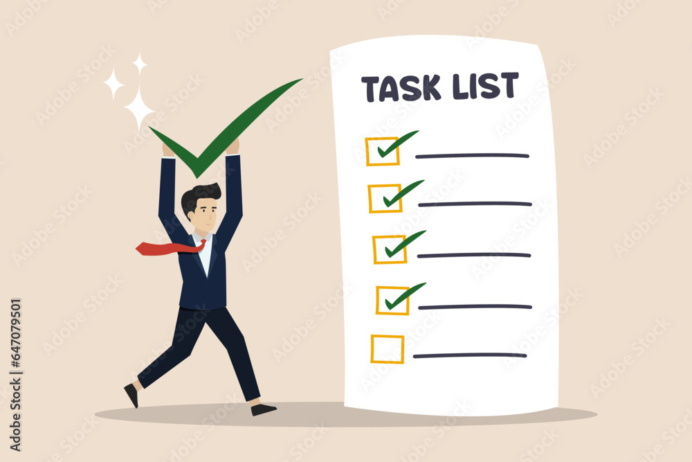 To Do List, project management concept, new project list, completed ...