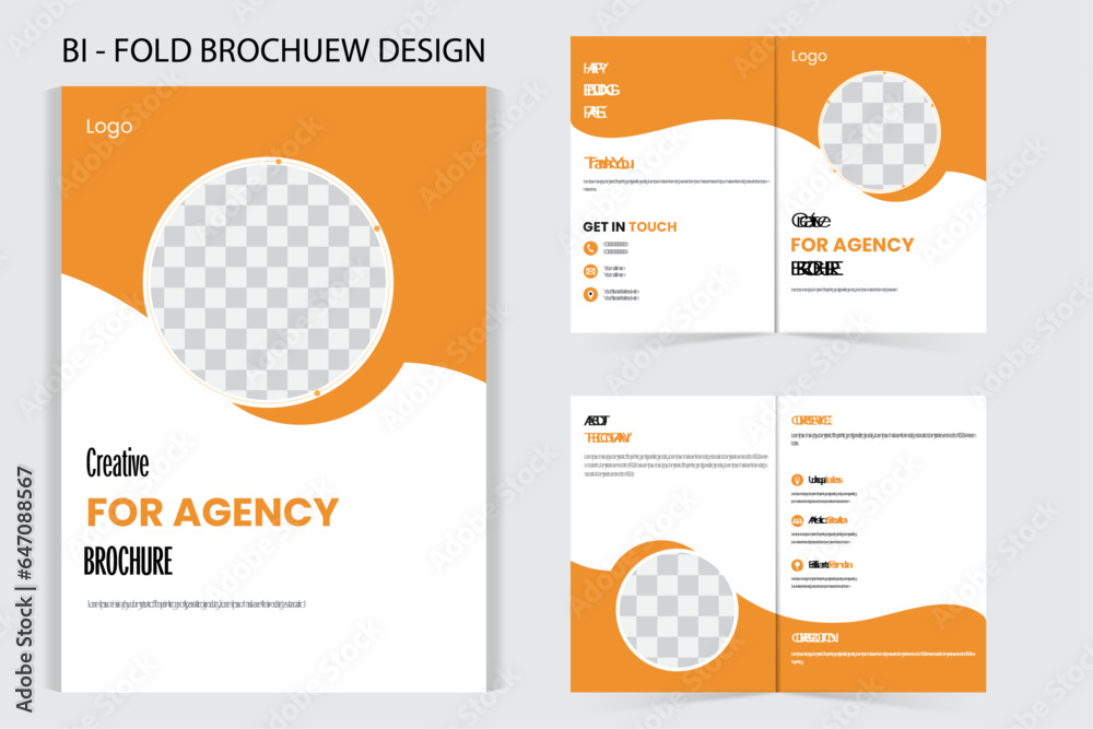 Company bi fold business brochure cover page annual report book cover ...