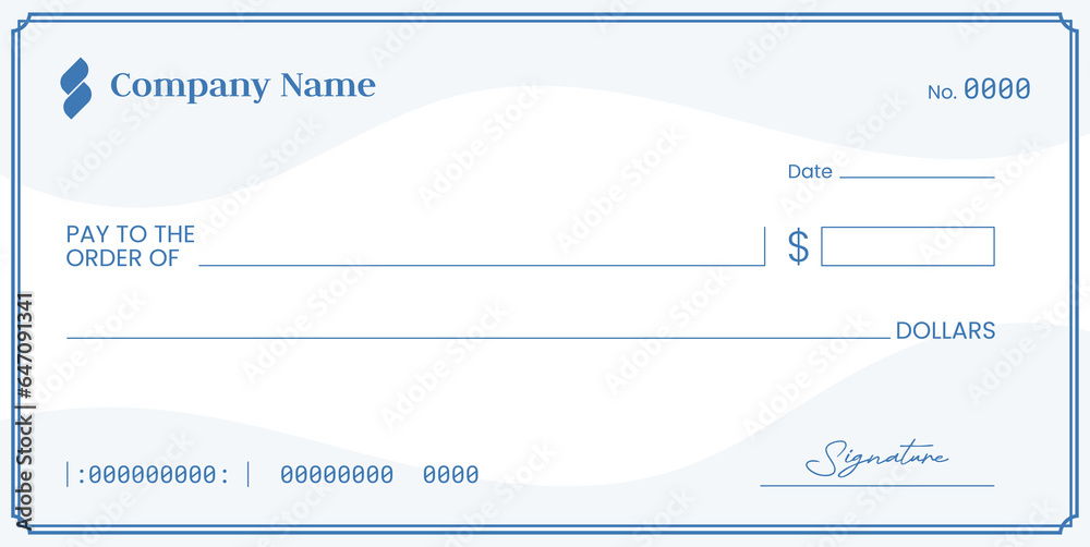 Blank check template design. Vector blank check. Currency payment ...