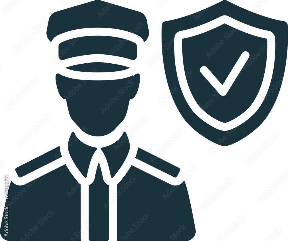 Security staff icon. Monochrome simple sign from security collection ...