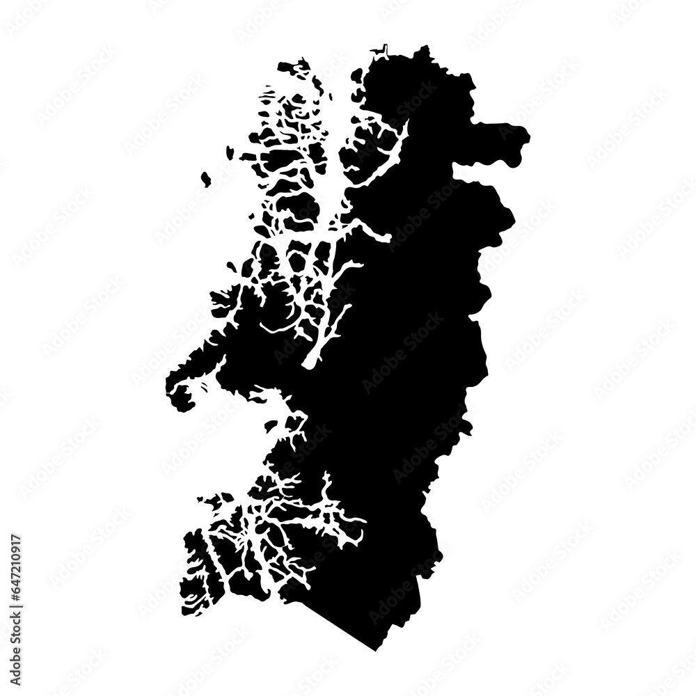 Aysen region map, administrative division of Chile. Stock Illustration ...
