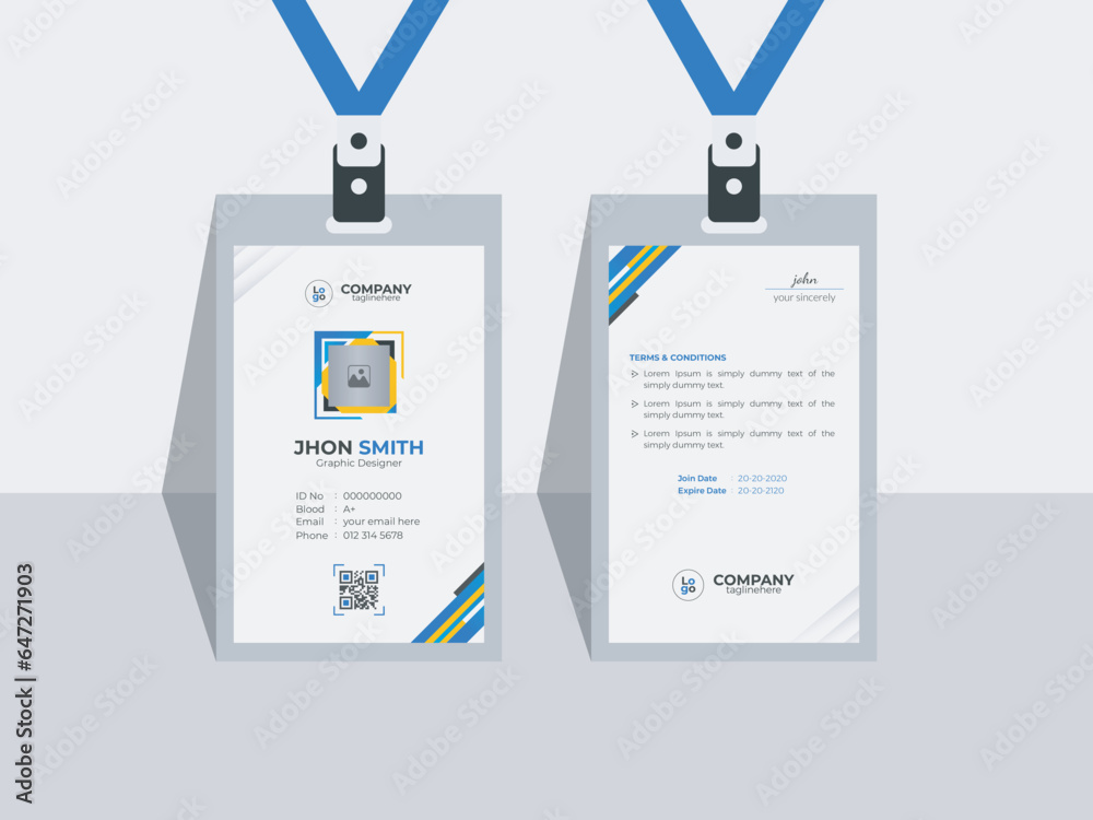 Modern and creative company employee id card design bundle | office ...