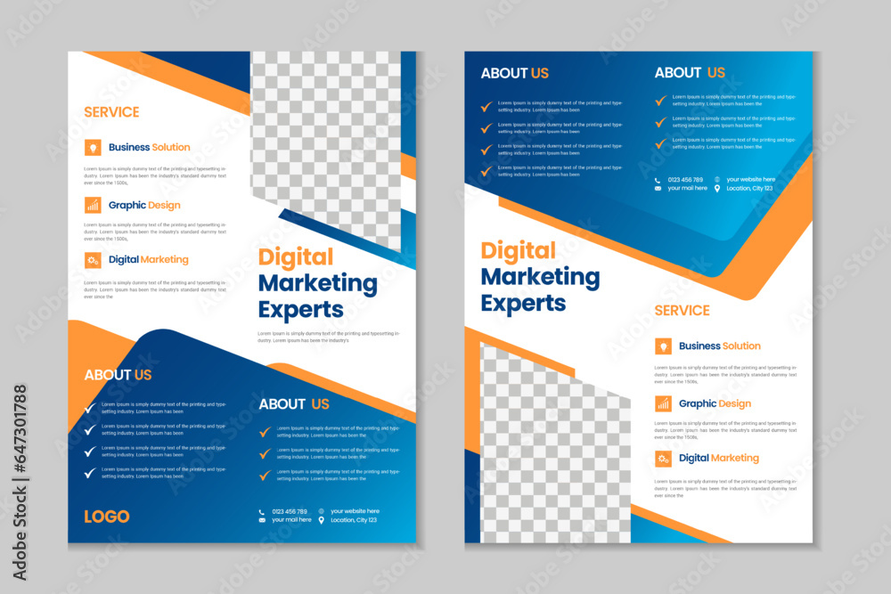Corporate book cover design, flyer template design set, business ...