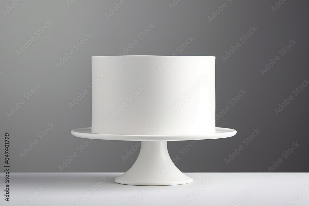 Simple white cake with glaze on a gray background. Stock Photo | Adobe ...
