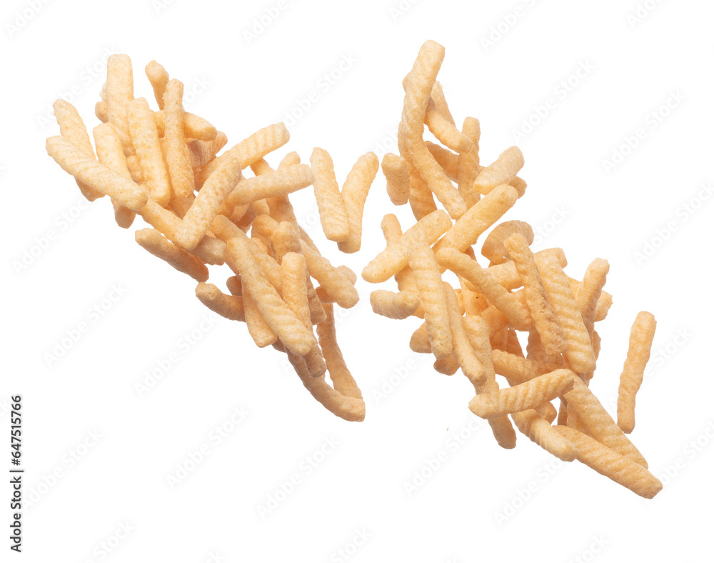 Prawn shrimp crackers finger chip fall fly in mid air, Golden fried ...