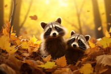 Autumn Racoon Fall Poster Free Stock Photo - Public Domain Pictures