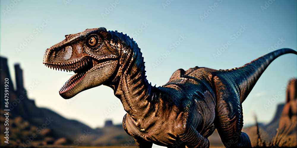 Velociraptor closeup. Photorealistic high resolution concept design ...