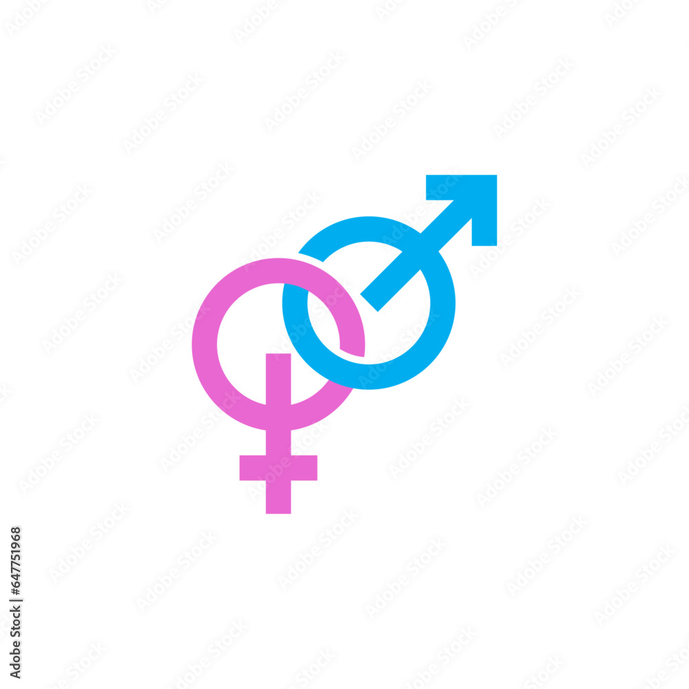 Gender Icon pink and blue symbol, Male and female symbol for your web ...