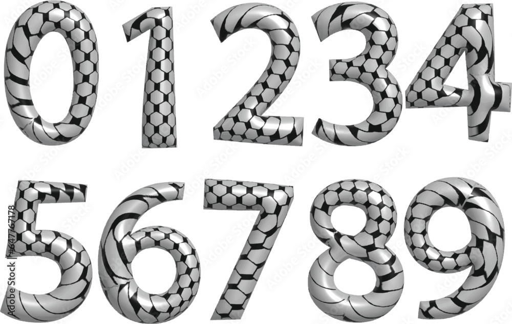 3d numbers.Design black and white texture . Screen print . Vector tire ...