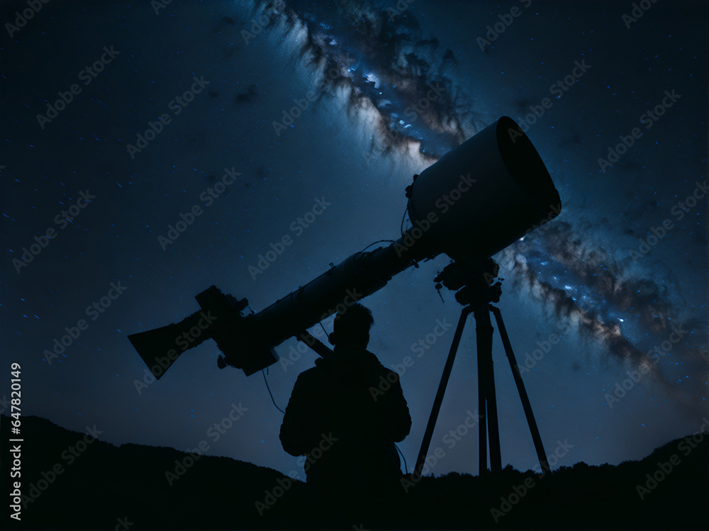 Astronomers and astrophysicists using powerful telescopes to explore ...