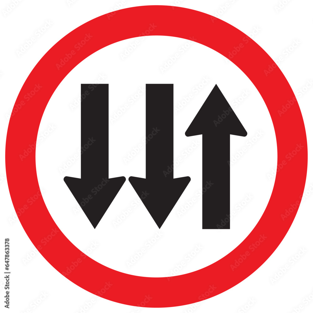 tres carriles dos en contraflujo, señal, circular, sr 13, dos en ...