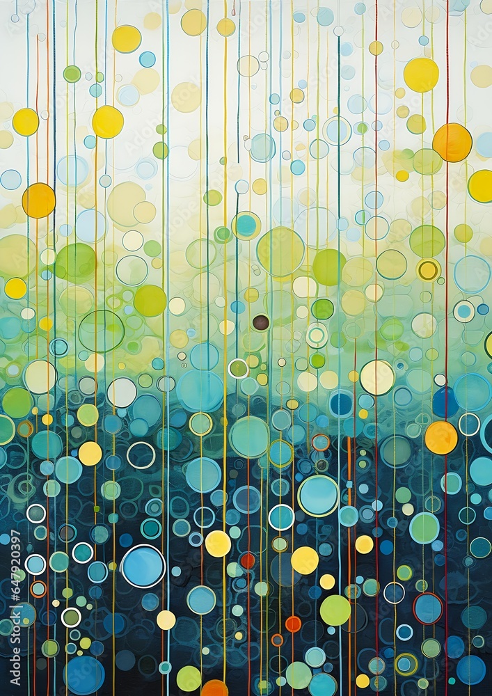 circles lines blue background design milk sparkling dew autumn rain ...