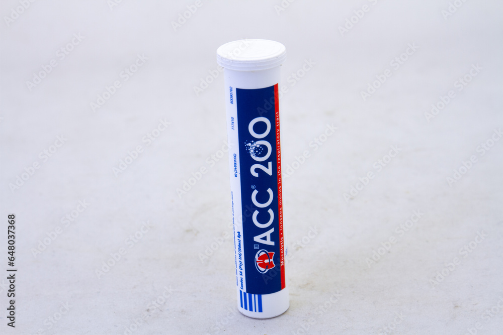 Johannesburg, South Africa - a tube of Acc 200 effervescent tablets ...