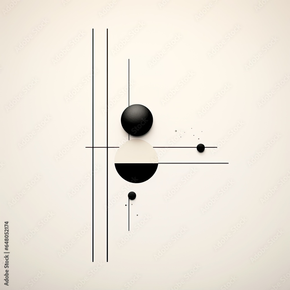 An illustration of minimalistic design, simple lines and shapes made in ...