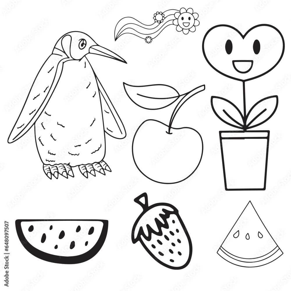 Coloring page design for kids Stock Vector | Adobe Stock