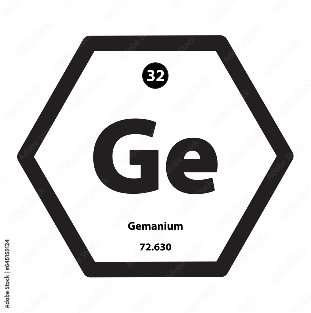 Icon structure Germanium (Ge) chemical element round shape circle black ...