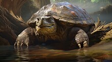 Baby Snapping Turtle On Rock Free Stock Photo - Public Domain Pictures
