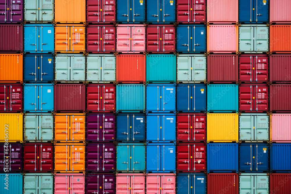 Port industrial containers harbor freight stacking business cargo ...