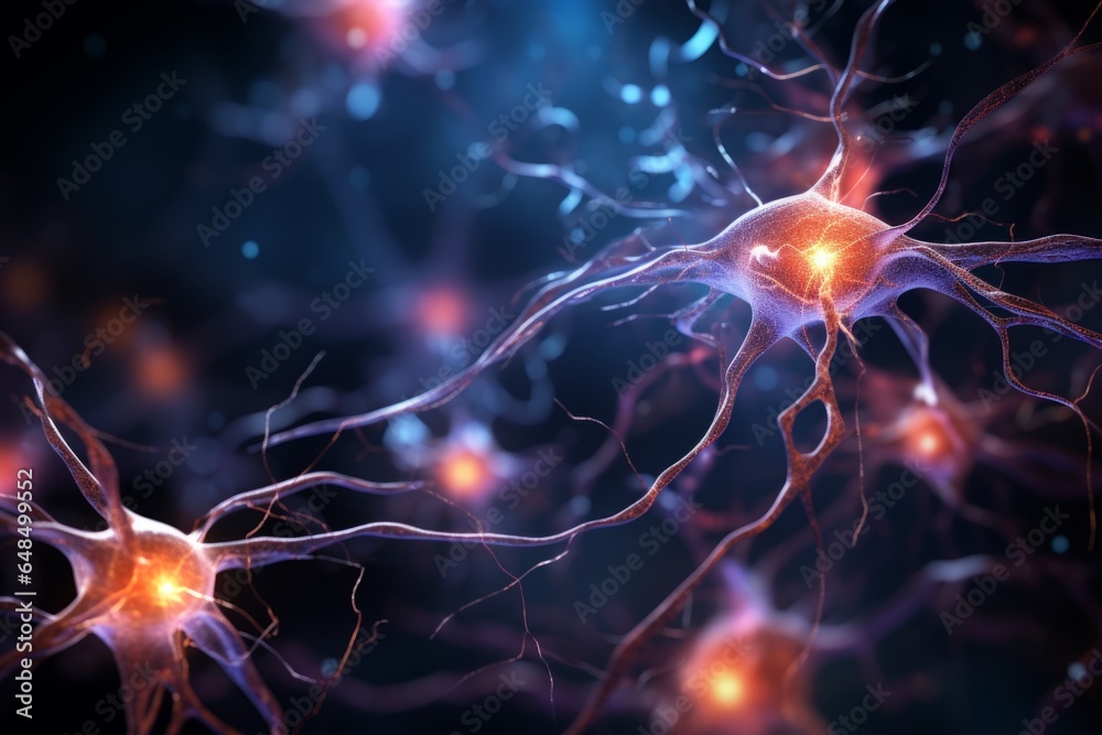 Neuron cells neural network under microscope neuro research science ...
