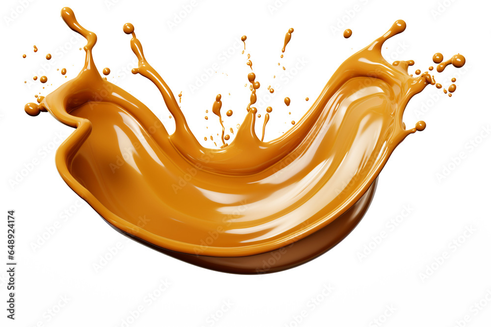 Caramel splash isolated transparent background, png made with AI Stock ...